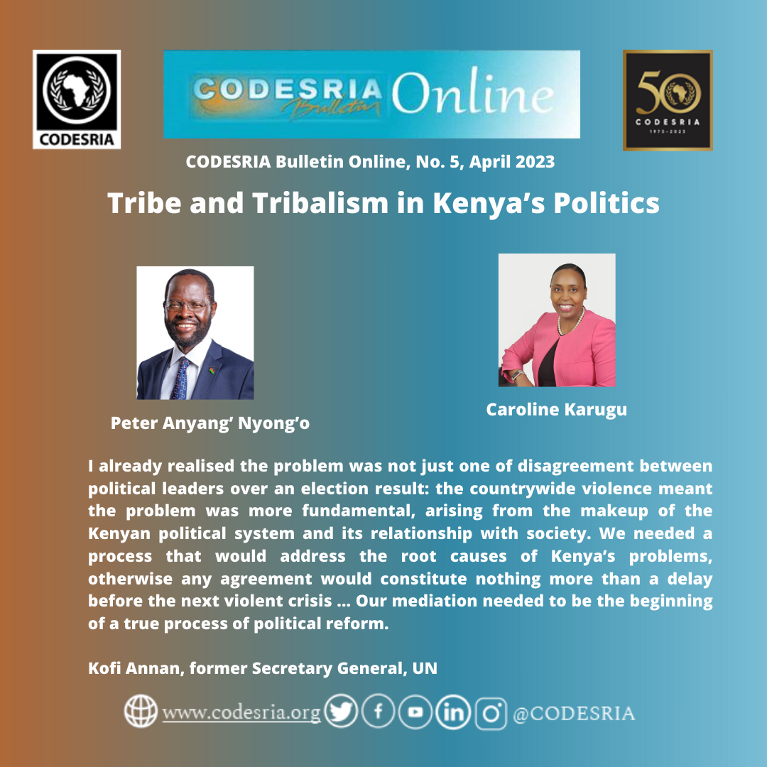 CODESRIA : »Tribe and Tribalism in Kenya’s Politics’ by Peter Anyang ...